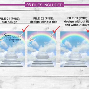 In Loving Memory PNG, Gone but Not Forgotten Design, Photo Template, Rainbow in the Sky ...