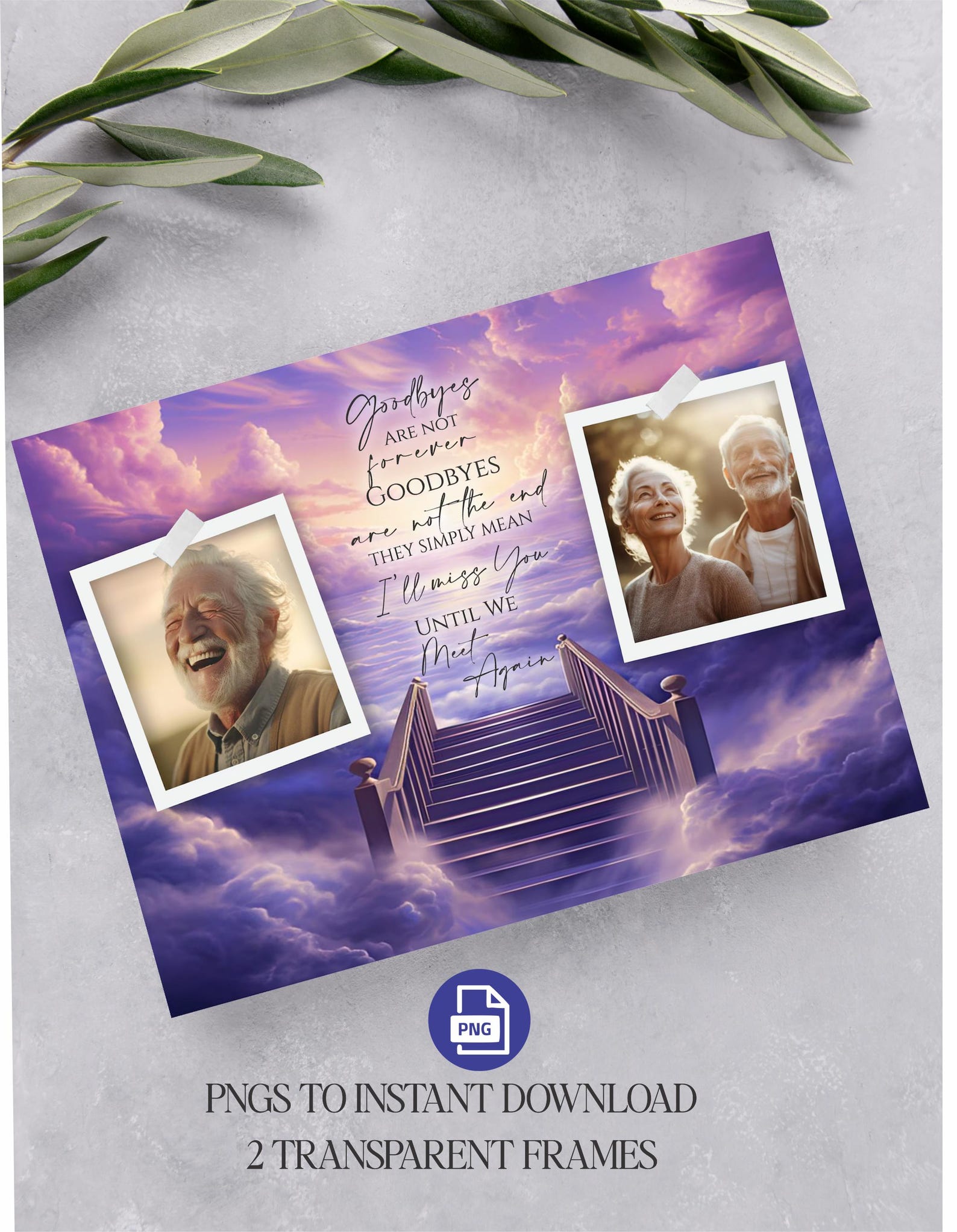Memorial Poem Photo Collage PNG, Purple Heaven Design (PNG Instant ...