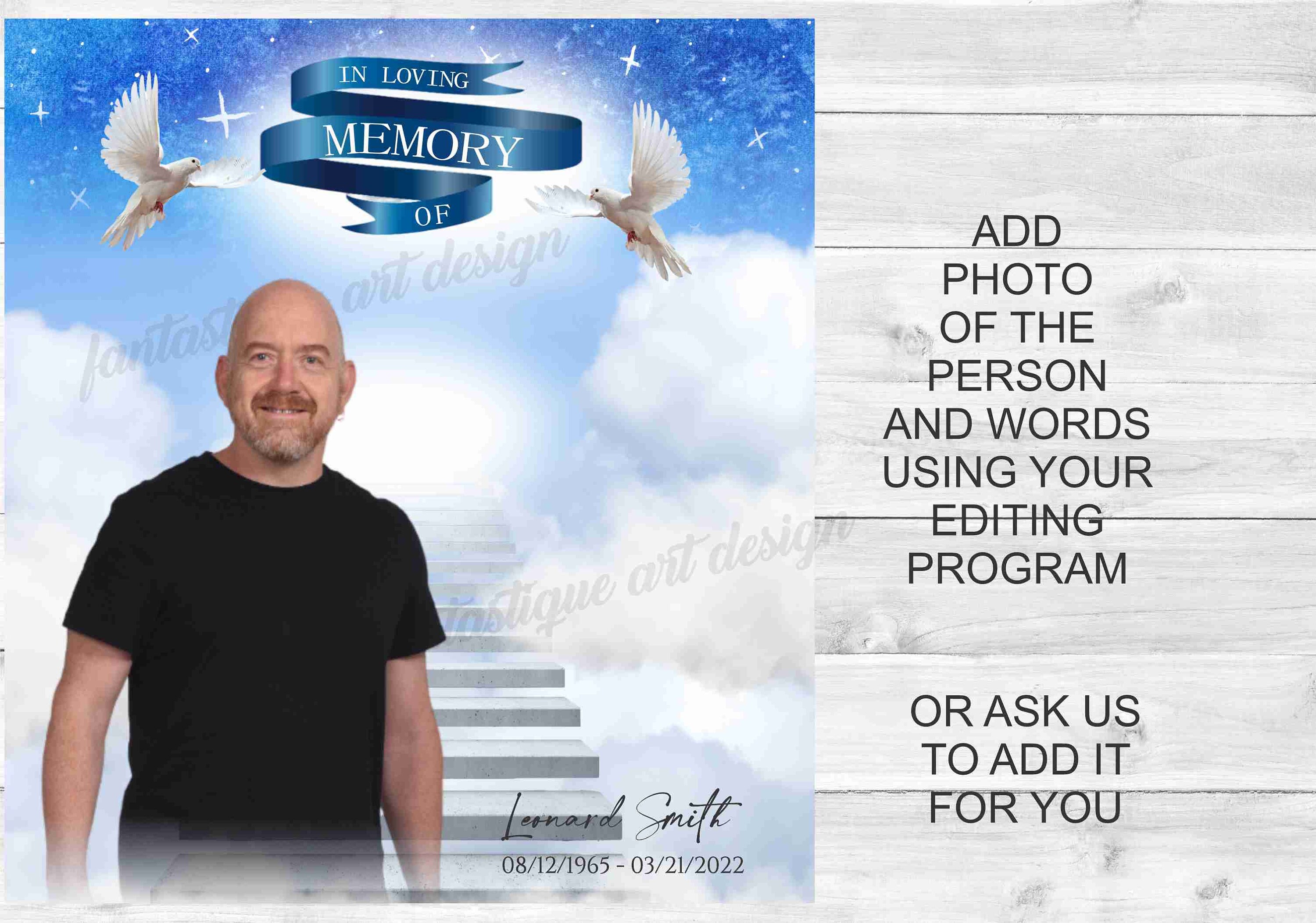 Blue Sky in Loving Memory PNG Memorial Background Template - Etsy UK