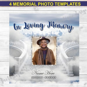 In Loving Memory PNG, Memorial Templates Bundle of 4 PNG and 4 Editable ...