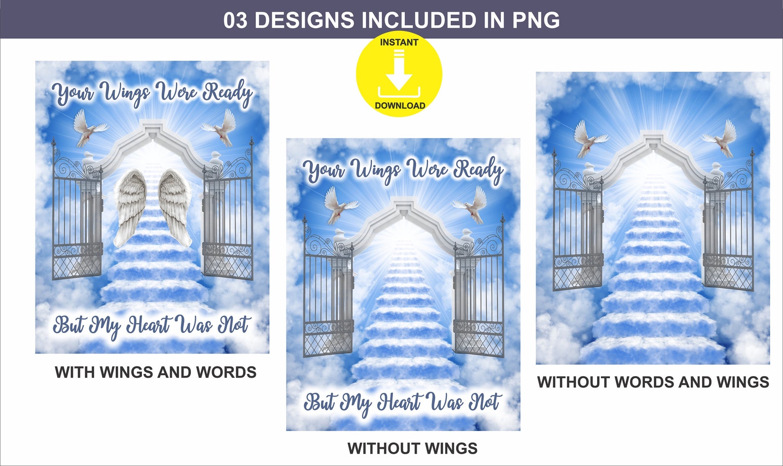 Memorial Background Png BLUE in Loving Memory Png Clouds - Etsy