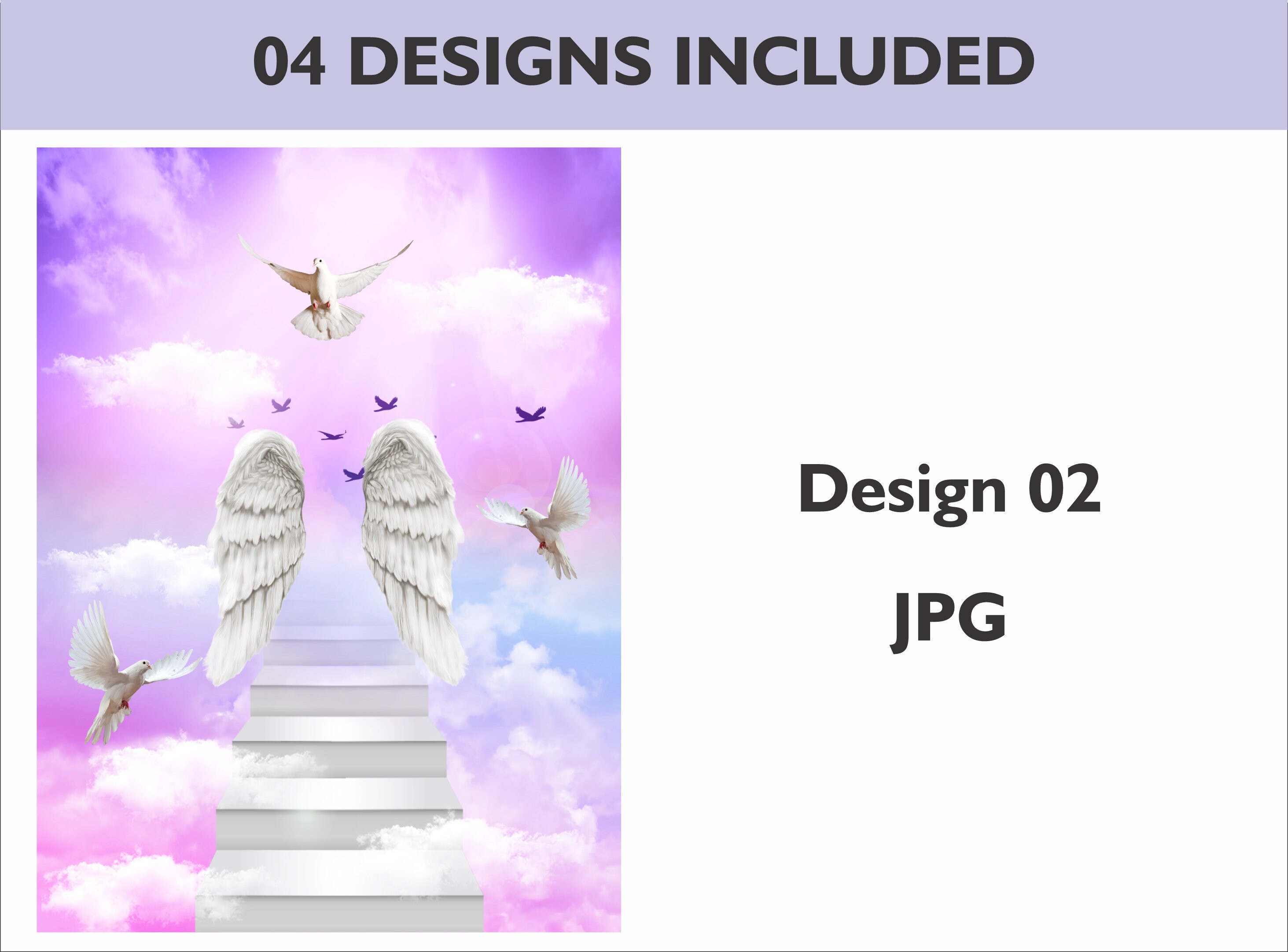 Purple Heaven in Loving Memory Memorial Png Jpg Background - Etsy