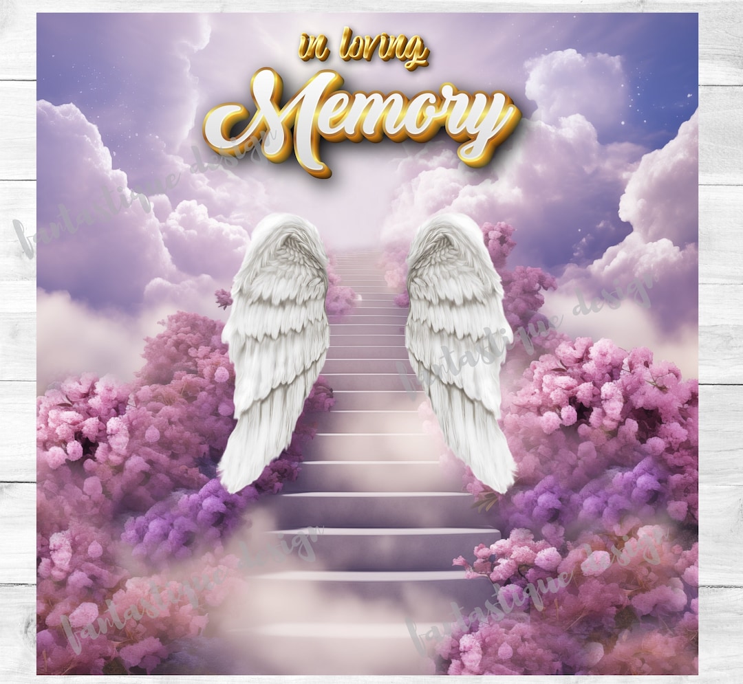 In Loving Memory PNG, Purple Heaven Memorial Background, Pink Flowers ...