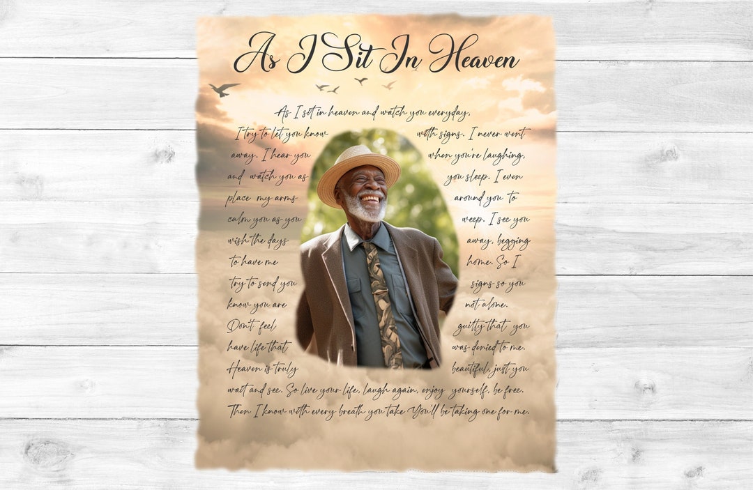 Memorial Poem PNG, in Loving Memory Photo Template, Vintage, as I Sit ...