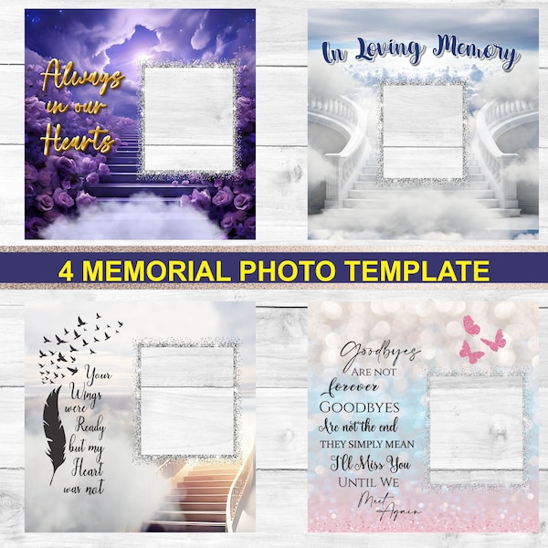 Memorial Template With Picture Png - Etsy