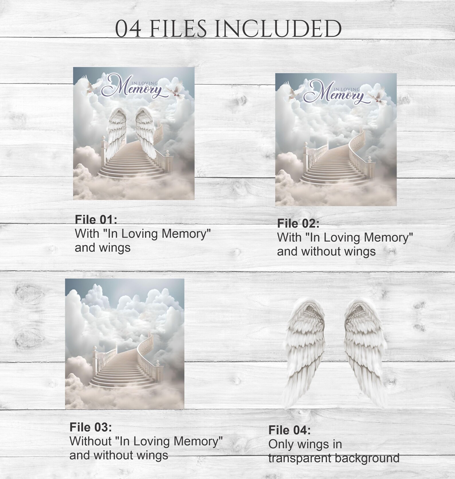 In Loving Memory PNG, Memorial Template, Angel Wings, Funeral Shirt ...