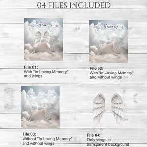 In Loving Memory PNG, Memorial Template, Angel Wings, Funeral Shirt ...
