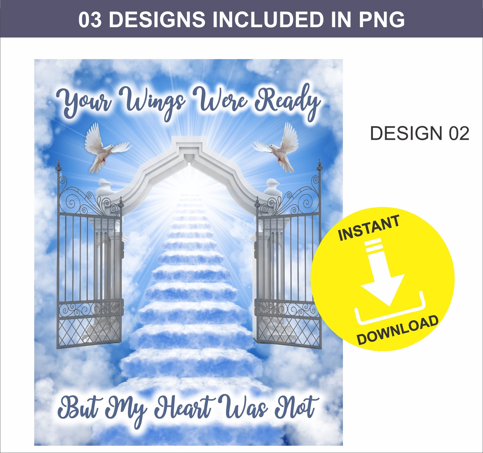 Memorial Background Png BLUE in Loving Memory Png Clouds - Etsy