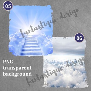 Heaven Background PNG Bundle, 12 Distressed Irregular Grunge Border ...