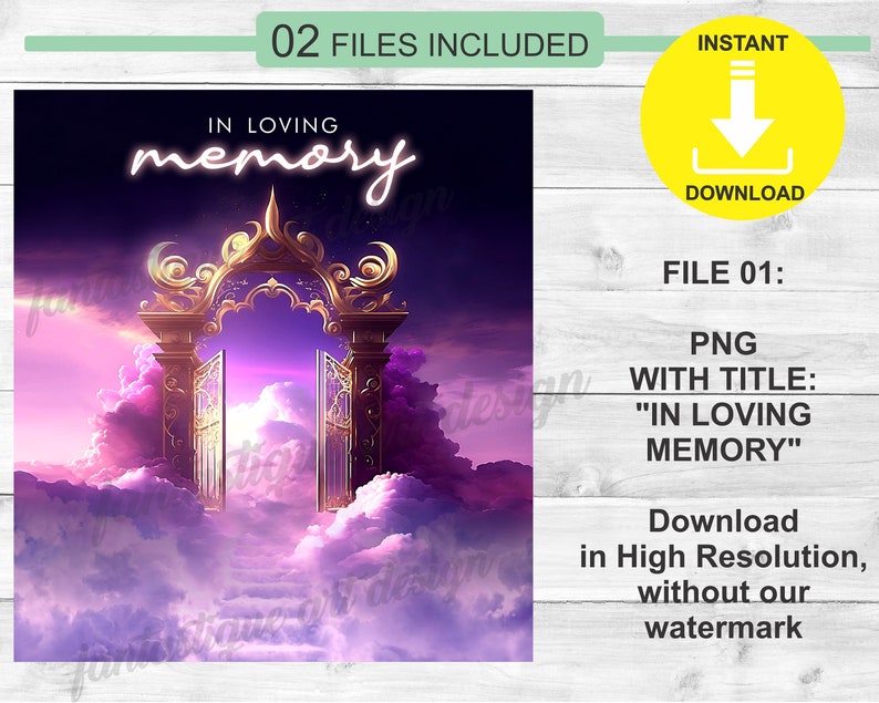 In Loving Memory PNG Purple Memorial Background Rest in - Etsy