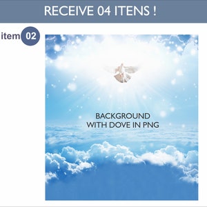 Blue in Loving Memory Background PNG, Memorial Template, Cloudy Heaven ...