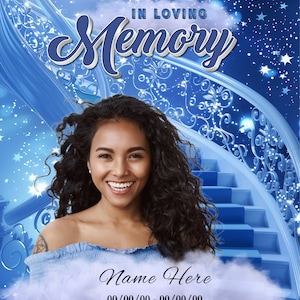 In Loving Memory PNG, EDITABLE, Blue Memorial RIP Template Stairs to ...
