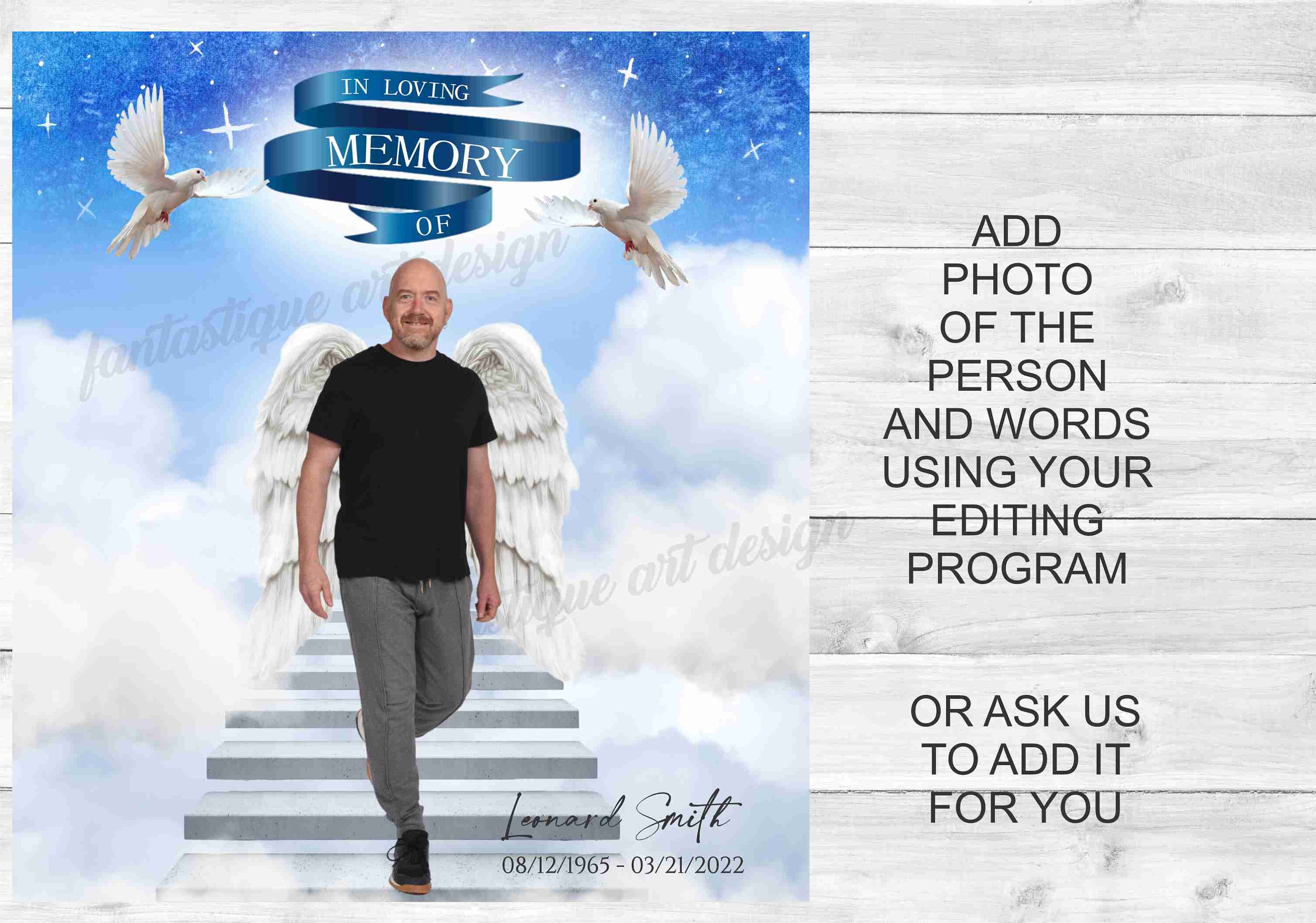 Blue Sky in Loving Memory PNG Memorial Background Template - Etsy UK