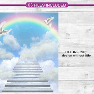 In Loving Memory PNG, Gone but Not Forgotten Design, Photo Template, Rainbow in the Sky ...