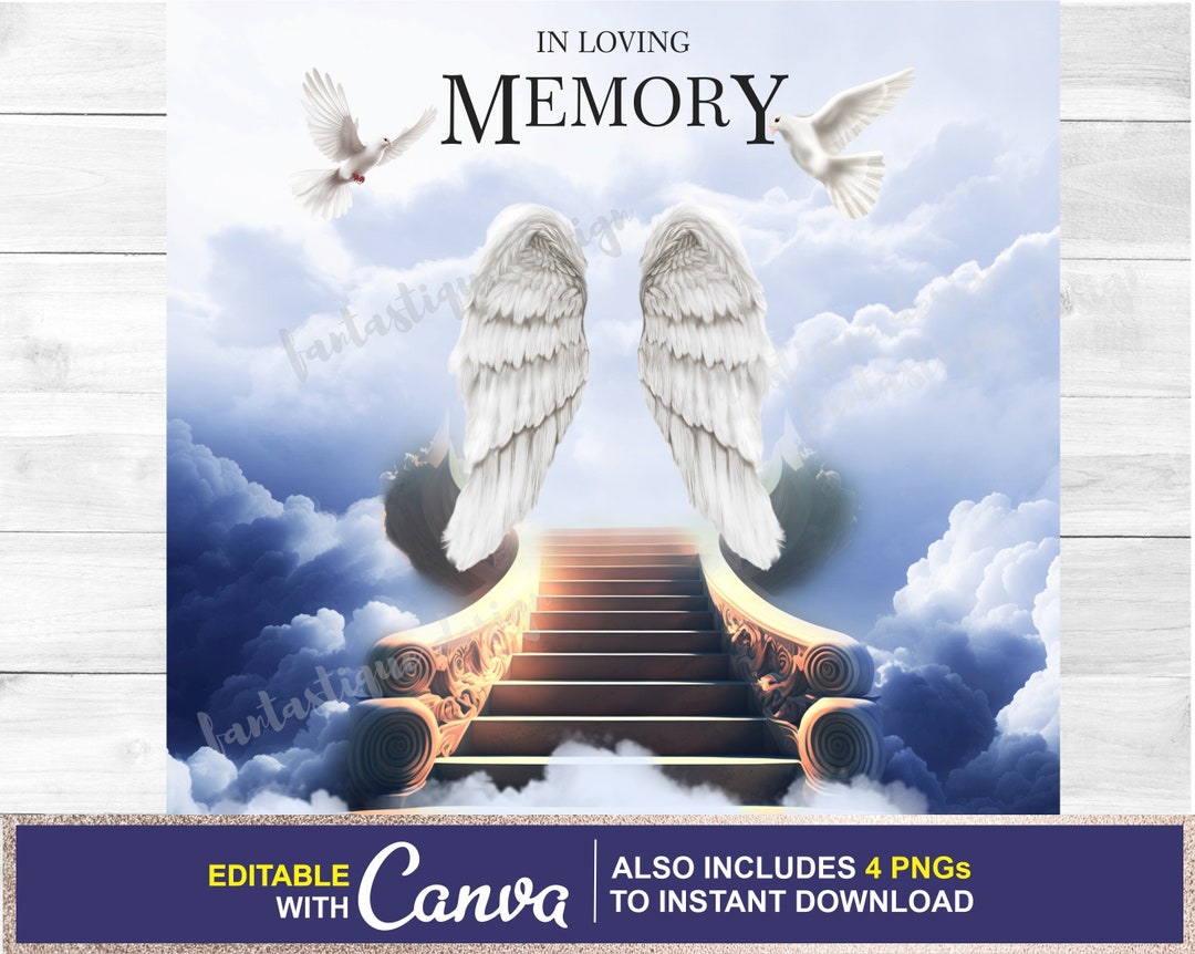 Blue in Loving Memory PNG, Memorial Template, Sublimation Design ...
