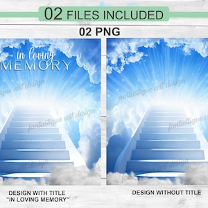In Loving Memory PNG, Memorial Background Template Stairs to Heaven ...