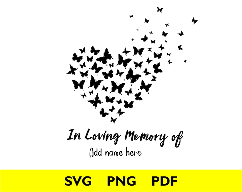 In Loving Memory SVG Heart Butterfly Memorial Day - Etsy