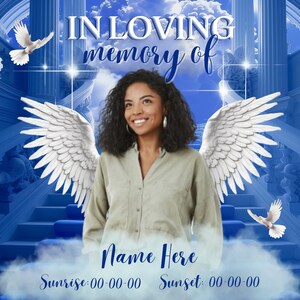 In Loving Memory Design Bundle, EDITABLE Memorial 12 Templates Heaven ...