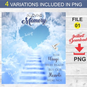 In Loving Memory PNG, Memorial PNG Background, Blue Heaven Heart Cloud ...