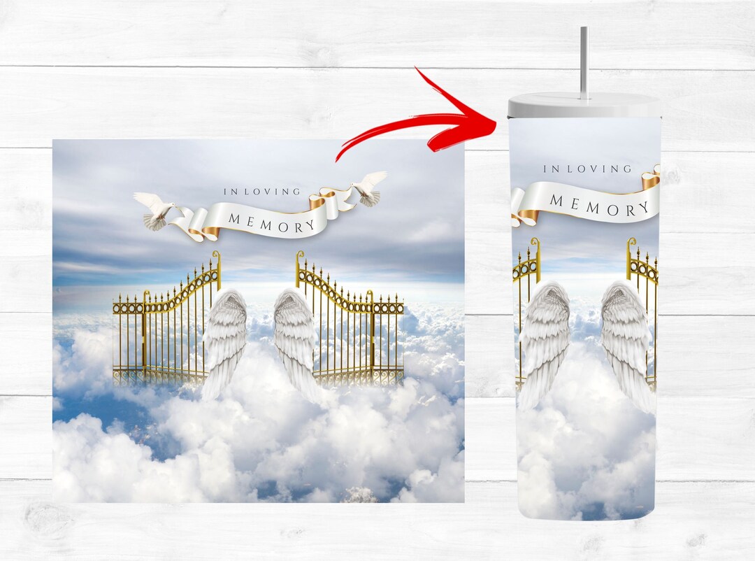 Memorial Tumbler Wrap, Memorial Sublimation Tumbler Designs, Golden ...