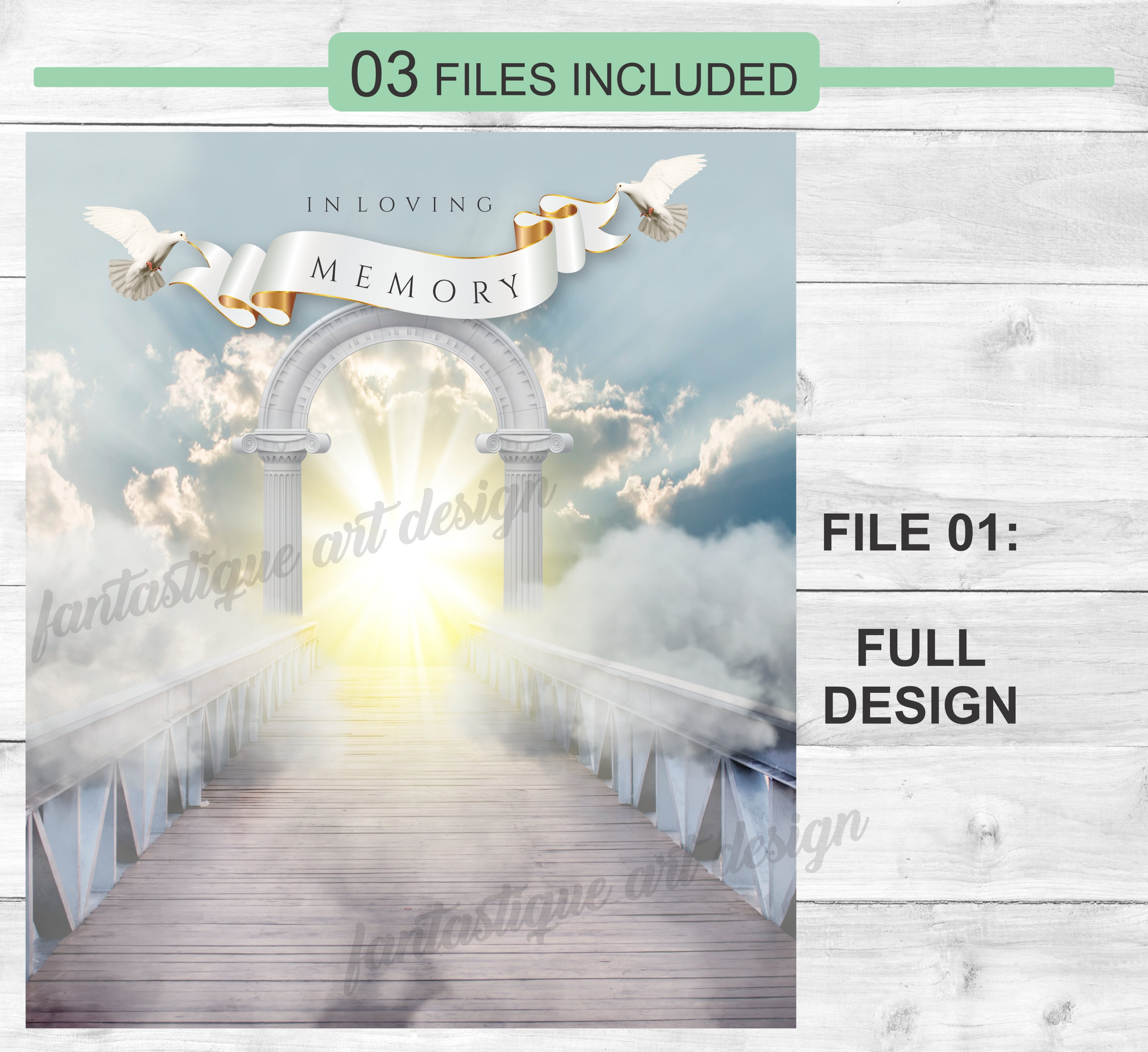 In Loving Memory PNG, Memorial Template, Funeral Printable, Heaven Pier ...