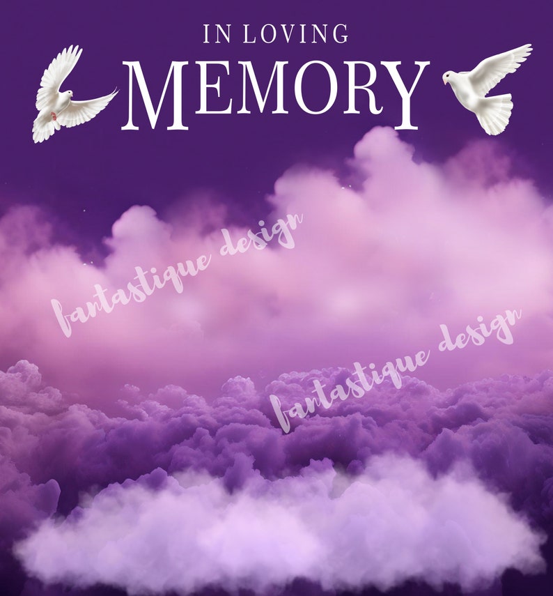 In Loving Memory PNG, Purple Heaven EDITABLE Template, Funeral Gift ...