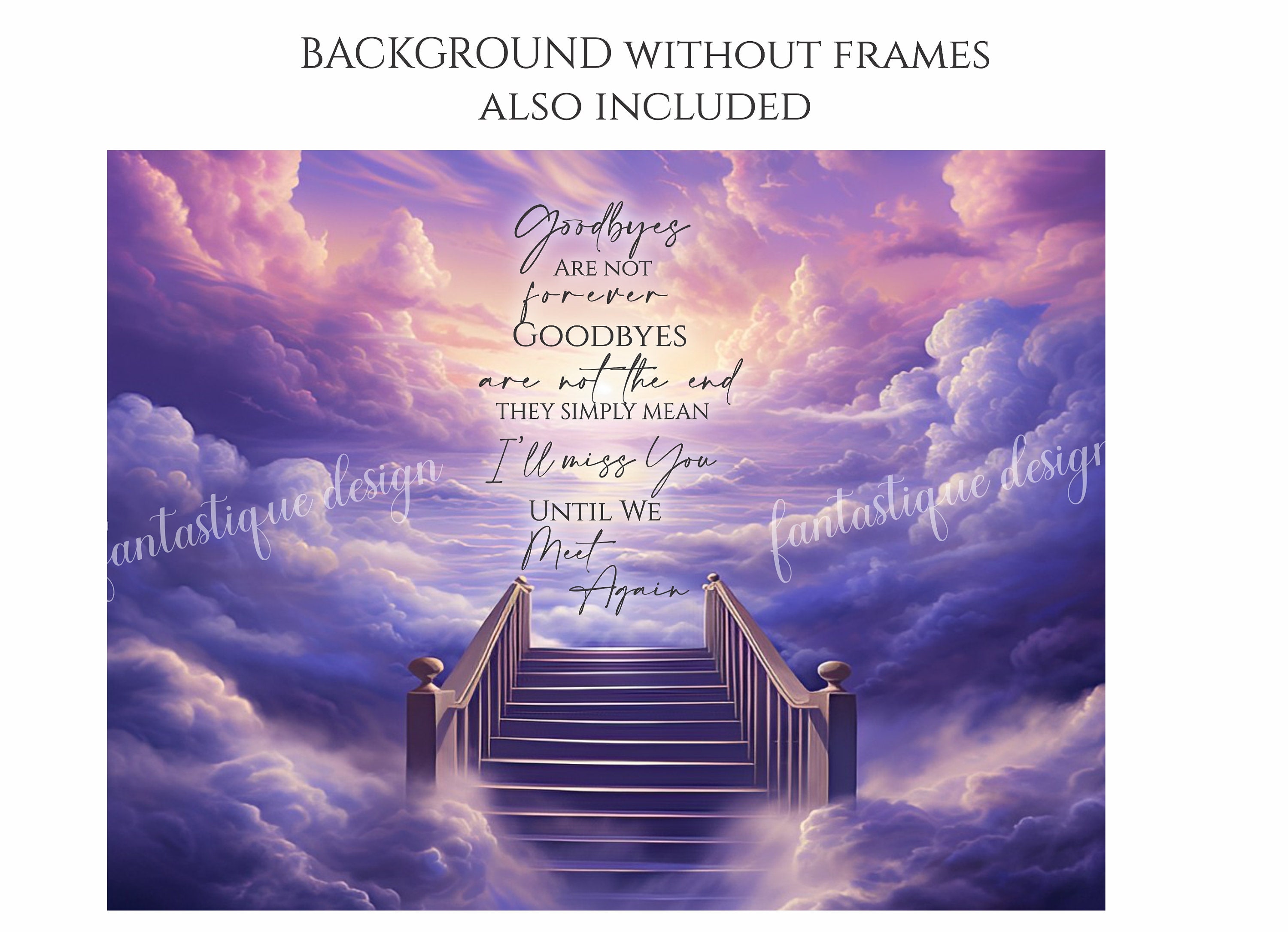 Memorial Poem Photo Collage PNG, Purple Heaven Design (PNG Instant ...