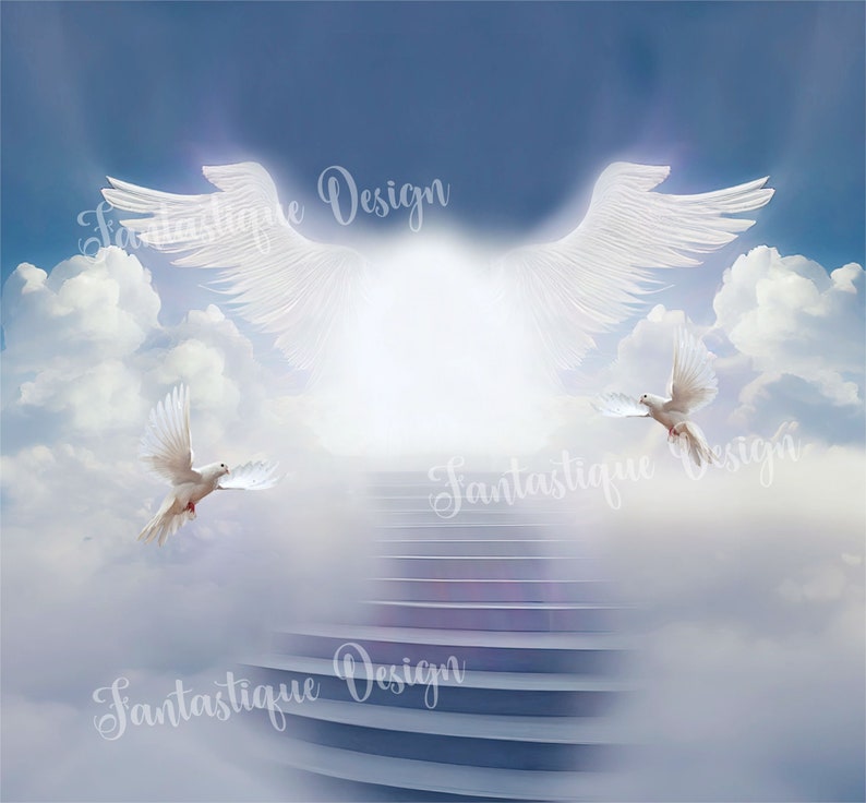 Memorial Template PNG Angel Wings Background in Loving - Etsy