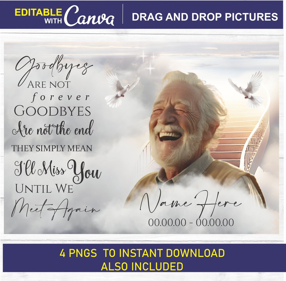 Memorial Poem PNG, EDITABLE Template in Loving Memory PNG, Add Pictures ...