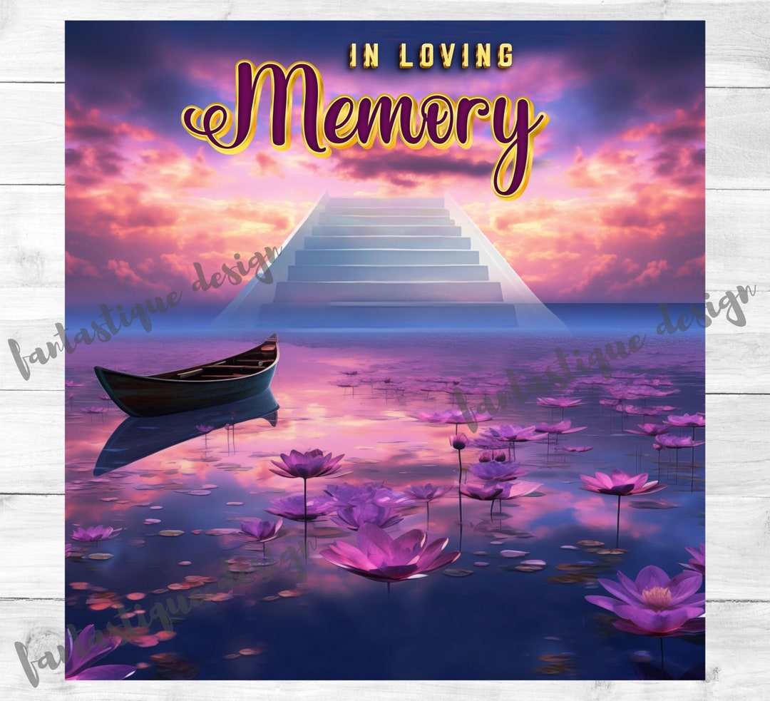 In Loving Memory PNG, Purple Memorial Background EDITABLE Template ...
