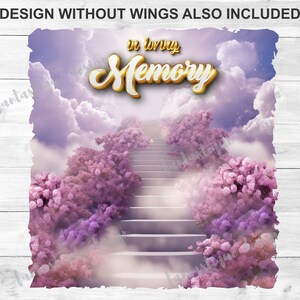 In Loving Memory PNG, Purple Heaven Memorial Background, Pink Flowers ...