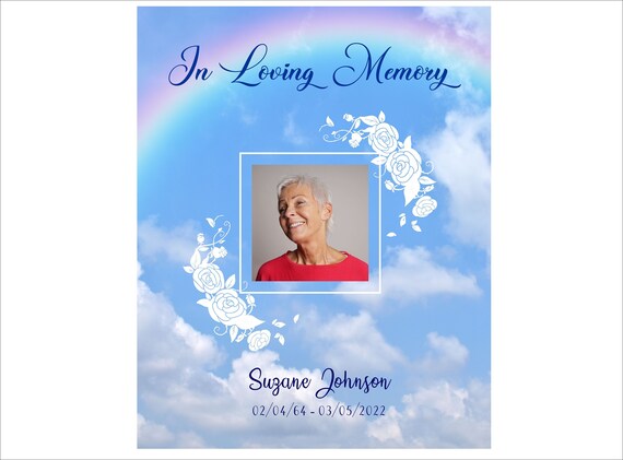 In Loving Memory Background Rainbow in Heaven Memorial - Etsy