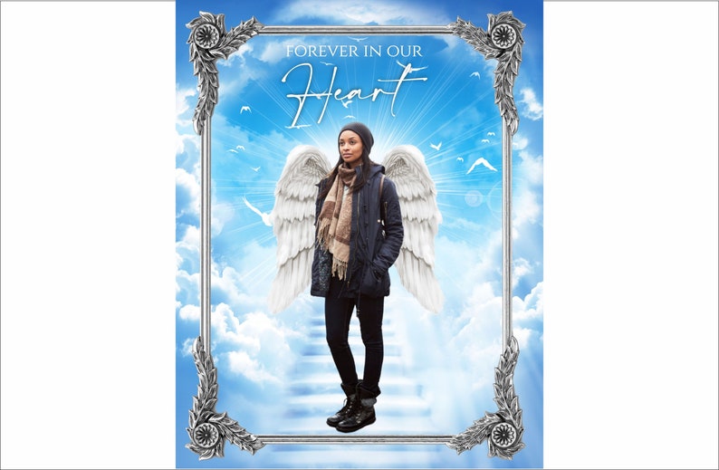 Blue Heaven in Loving Memory Memorial Jpg Background RIP - Etsy