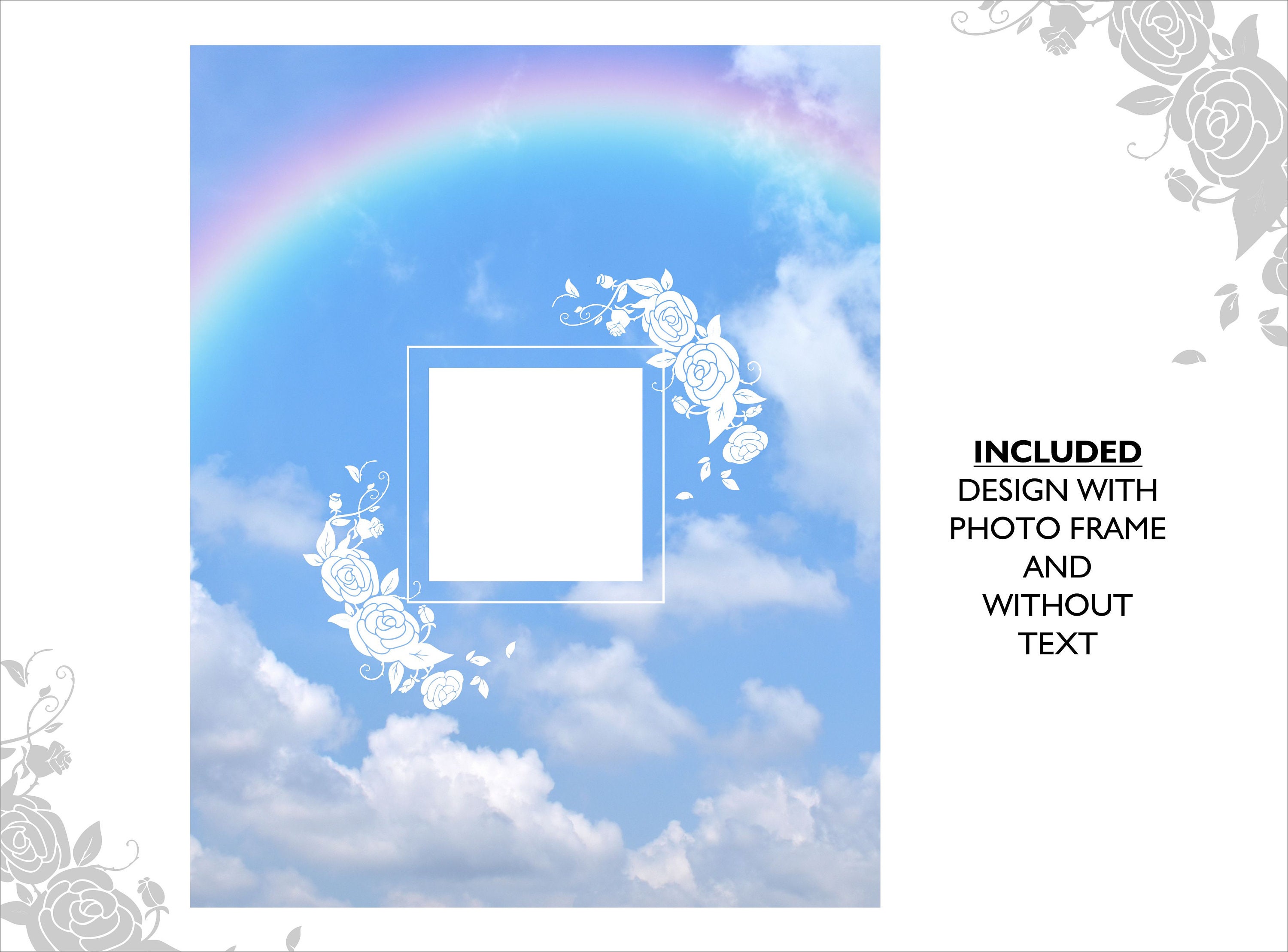 In Loving Memory Background - Rainbow in Heaven - Memorial Frame ...