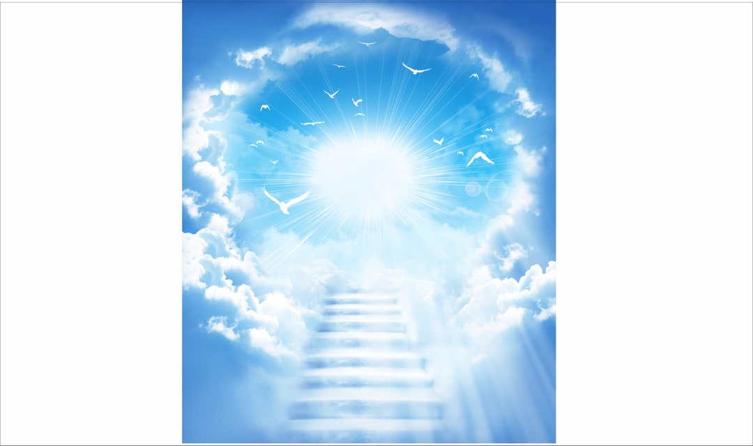 Memorial Background PNG Stairs to Heaven With Doves Gate to Heaven ...