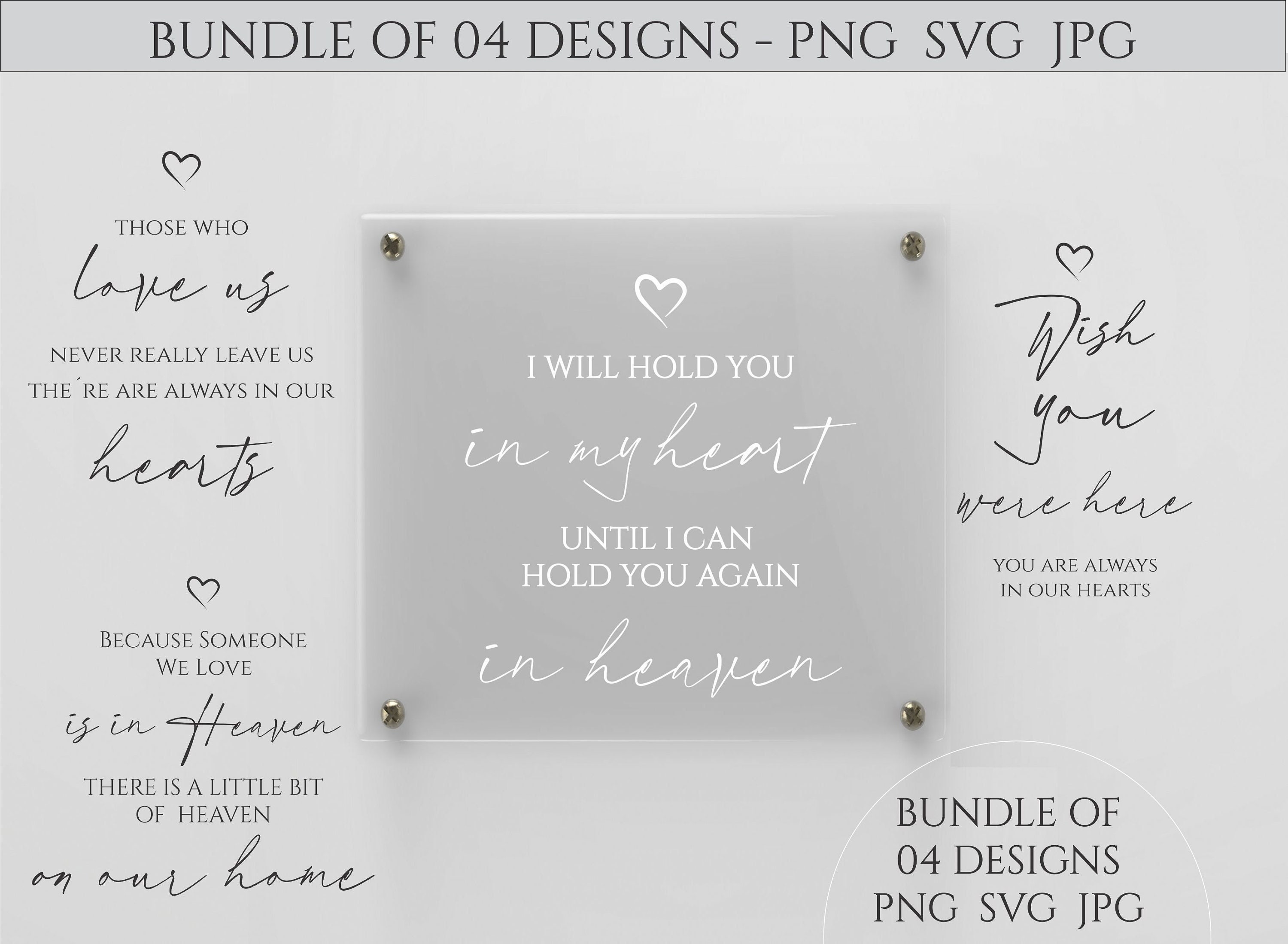 In Loving Memory SVG Beatiful Bundle of 4 Memorial Sayings - Etsy