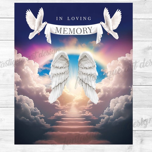 Buy In Loving Memory PNG Memorial Background Template Stairs to Online ...