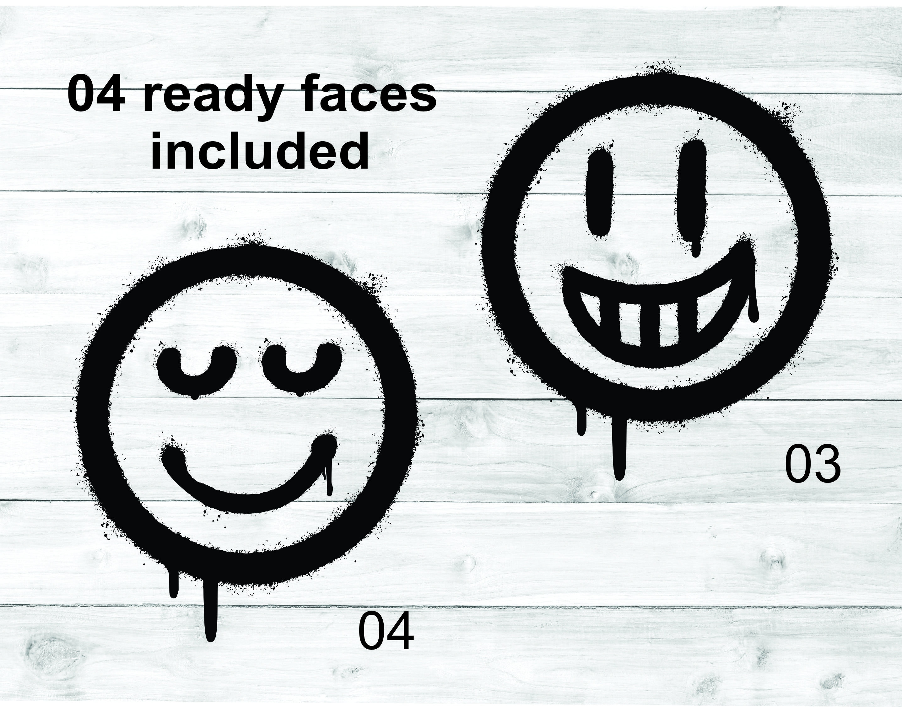 Smiley Face SVG Bundle 04 Ready Faces Separate Elements - Etsy
