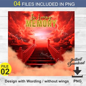 Red Memorial Background PNG, in Loving Memory File, Angel Wings Heaven ...