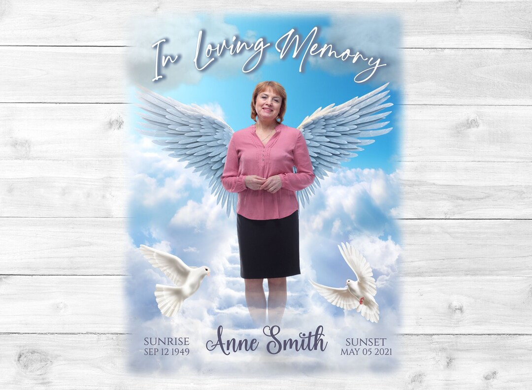 In Loving Memory PNG, RIP Shirt Design, Angel Wings Template, Heaven ...