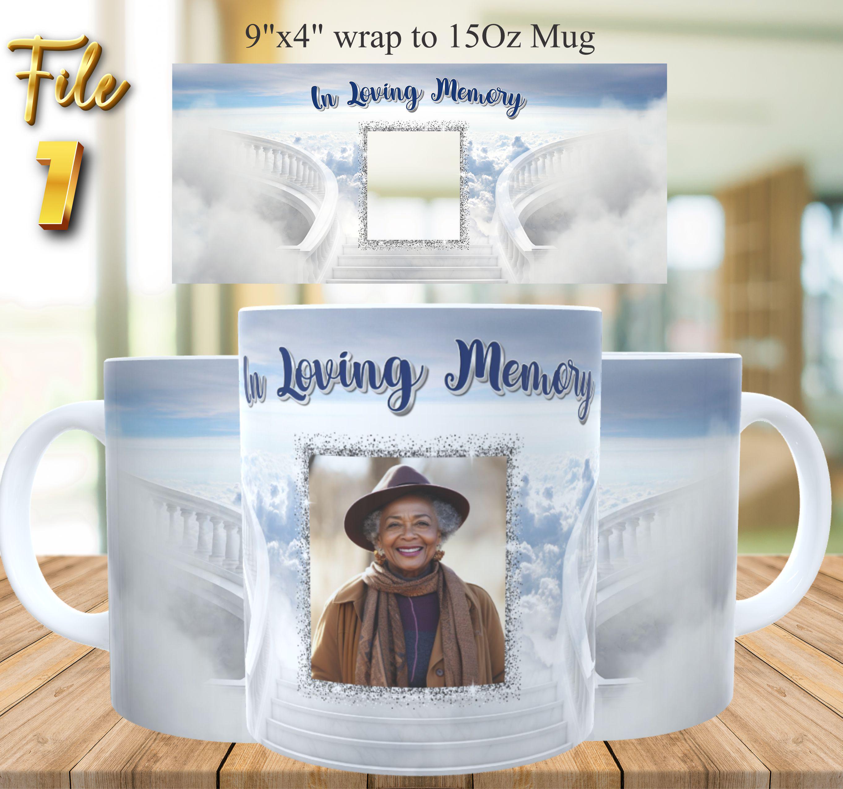 Memorial Mug Wrap PNG Photo Frame, Set of 4 Designs, 15oz Mug Design ...