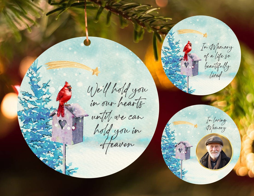 Memorial Christmas Ornament PNG, Cardinal Memorial, 3 Round Memorial ...