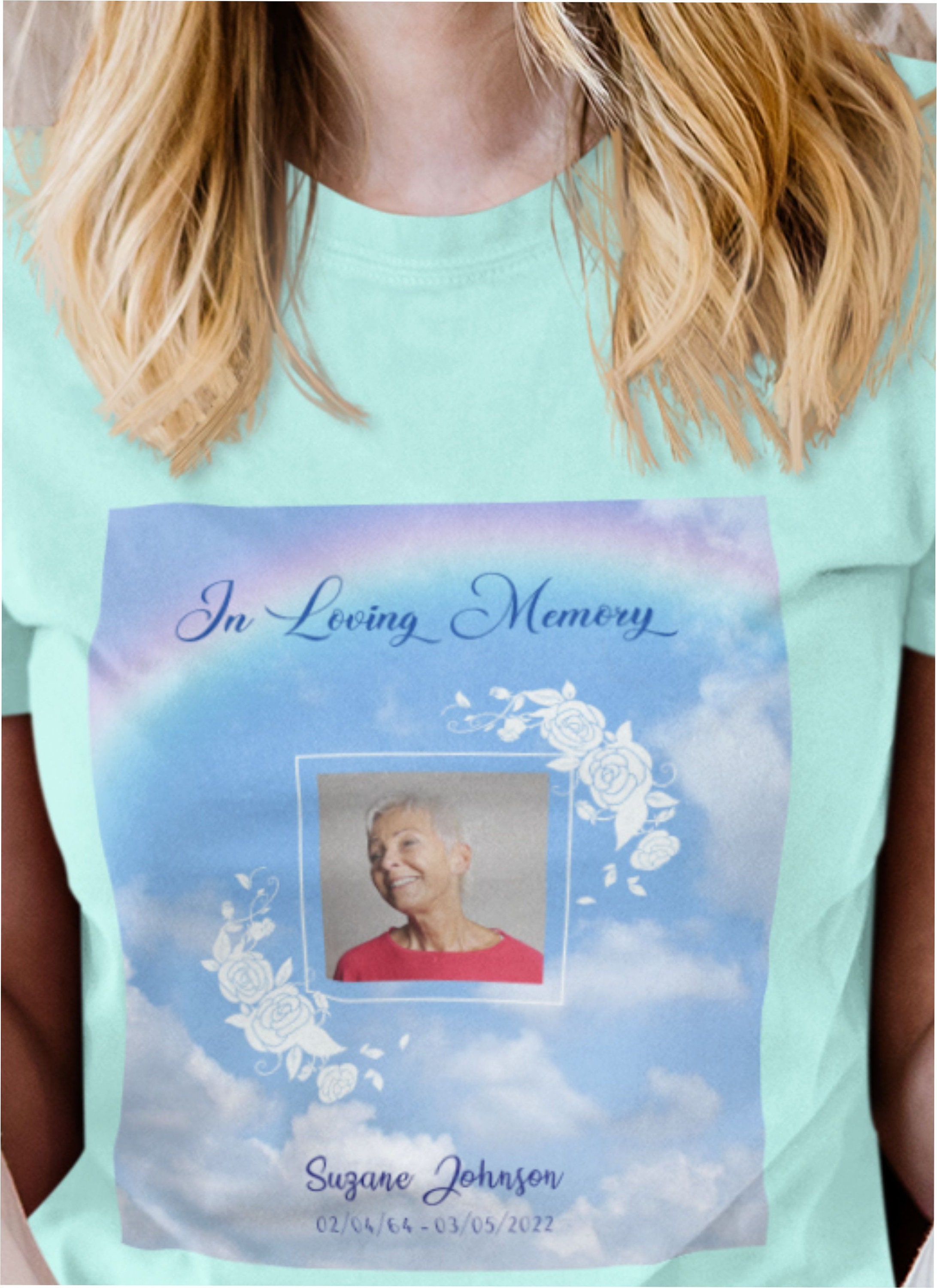 In Loving Memory Background - Rainbow in Heaven - Memorial Frame ...