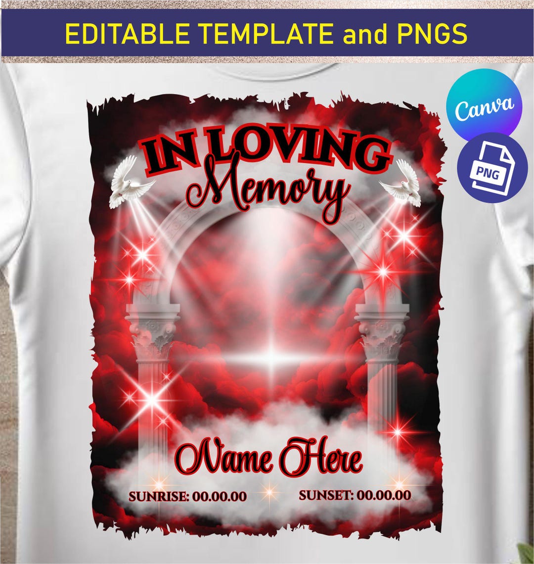 In Loving Memory PNG, Red and Black Memorial EDITABLE, Heaven ...