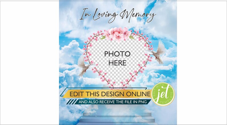 In Loving Memory PNG Photo Template Memorial PNG Funeral - Etsy