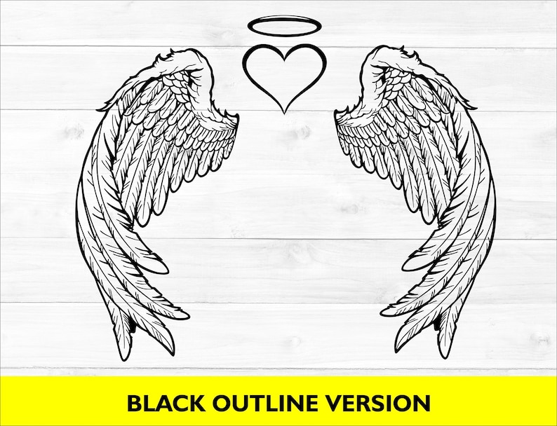 In Loving Memory SVG Angel Wings Forming a Hug Memorial - Etsy