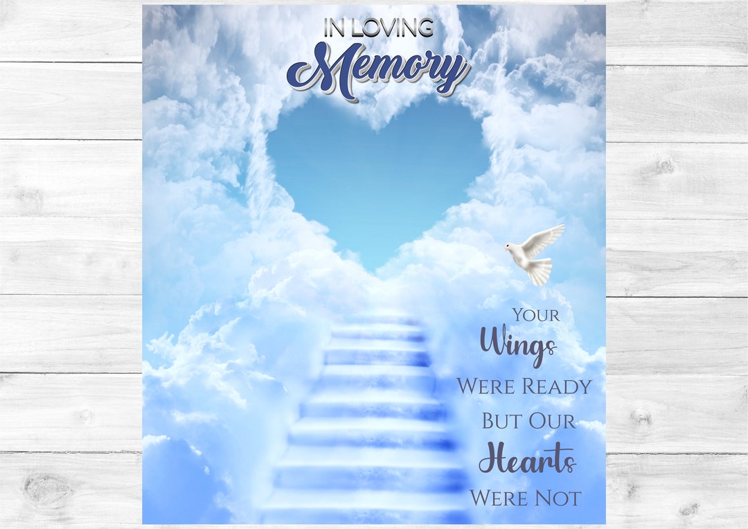 In Loving Memory PNG, Memorial PNG Background, Blue Heaven Heart Cloud ...