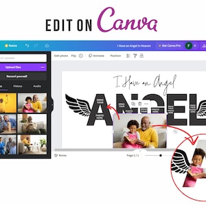 Editable Memorial Photo Collage Template, I Have an Angel in Heaven ...