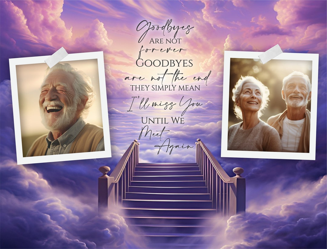 Memorial Poem PNG, Purple Heaven Goodbyes Are Not Forever Photo Collage ...