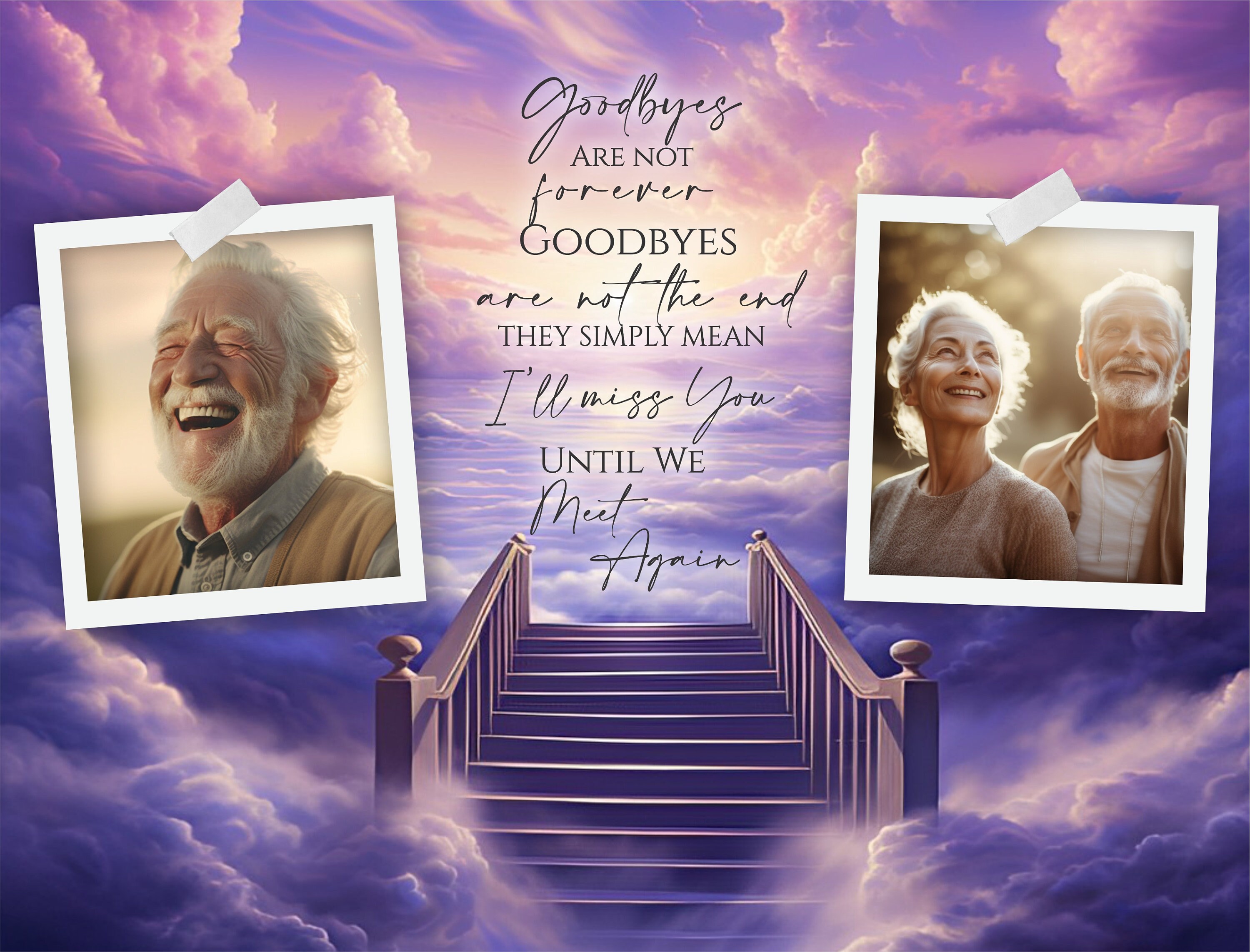 Memorial Poem Photo Collage PNG, Purple Heaven Design (PNG Instant ...